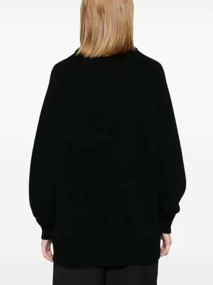 Eric Bompard Hammer-sleeve Round-neck Sweater - Black