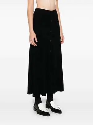 Eric Bompard Buttoned Maxi Skirt - Black
