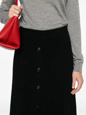 Eric Bompard Buttoned Maxi Skirt - Black
