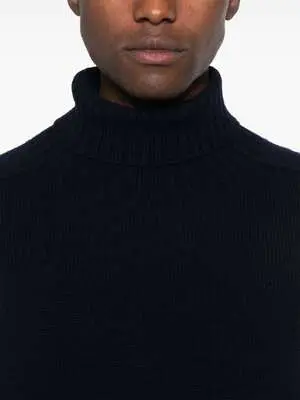 Eric Bompard Hammer-sleeve Round-neck Sweater - Blue