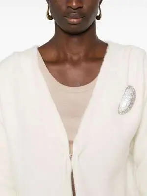 Giuseppe Di Morabito Brooch-detail Cardigan - White