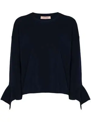 TWINSET Ruffled Crew-neck Sweater