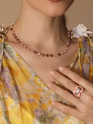 Irene Neuwirth 18kt Rose Multi-stone Necklace