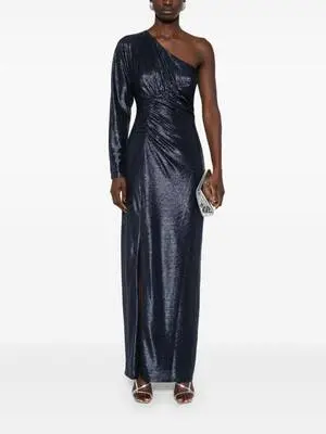 Ralph Lauren Metallic One-shoulder Gown