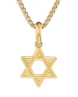 David Yurman 18k Yellow Star Of David Pendant - Gold