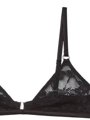 FLEUR DU MAL Le Stretch Lace Triangle Bra - Black