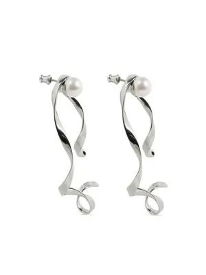 Dries Van Noten Wave Stud Earrings - Silver