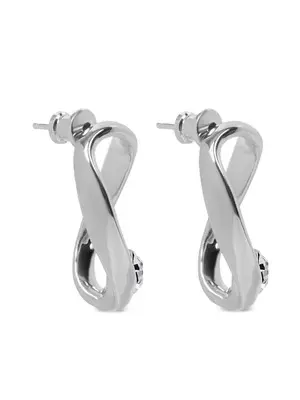 Dries Van Noten Oval Hoop Earrings - Silver
