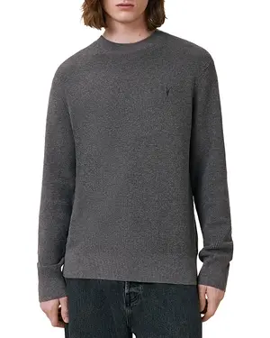 ALLSAINTS Crewneck Waffle Sweater - Monument Grey
