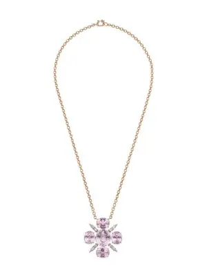 Irene Neuwirth 18kt Rose Gold Kunzite And Diamond Necklace - Purple