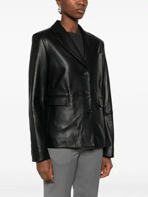 Loulou De Saison Loulou Studio Aldo Lambskin Blazer - Black