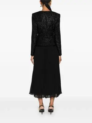SELF-PORTRAIT Bouclé Chiffon Midi Dress