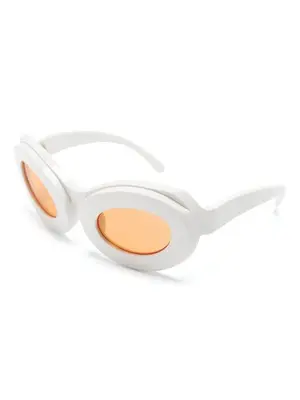 Henrik Vibskov Tyler Oval Sunglasses - White