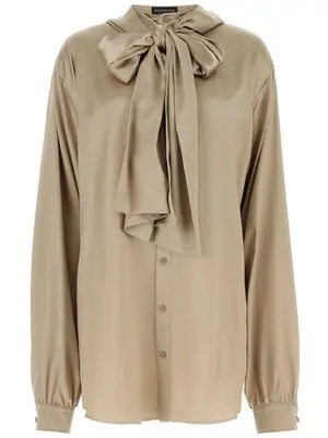 Balenciaga Satin Hooded Shirt