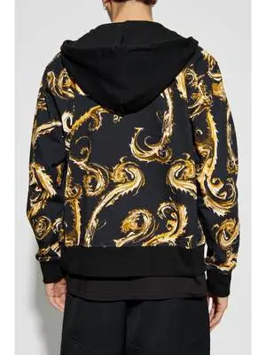 Versace Barocco-print Zip-up Hoodie - Black
