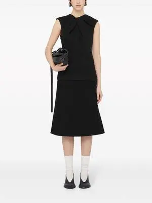 JIL SANDER Pleat-detailing Sleeveless Top - Black