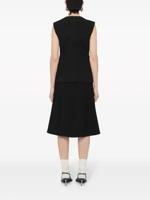 JIL SANDER Pleat-detailing Sleeveless Top - Black
