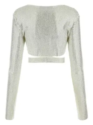 ANDREĀDAMO Crystal-embellished Blouse - White
