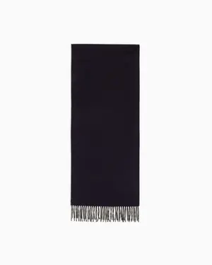 Giorgio Armani Two-tone Wool And Silk Scarf - Blue