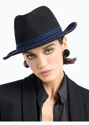 Giorgio Armani Rabbit Fur Hat With Embroidery
