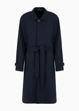 Giorgio Armani Wool Double Crêpe Trench Coat