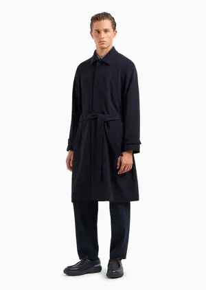 Giorgio Armani Wool Double Crêpe Trench Coat