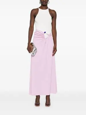 Christopher Esber Tri-crystal Ruched Maxi Skirt