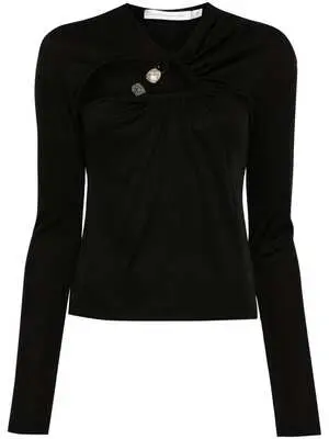 Christopher Esber Tri Crystal-stone Long-sleeve Top