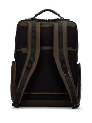 PIQUADRO Logo-lettering Leather Backpack - Brown