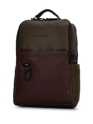 PIQUADRO Logo-lettering Leather Backpack