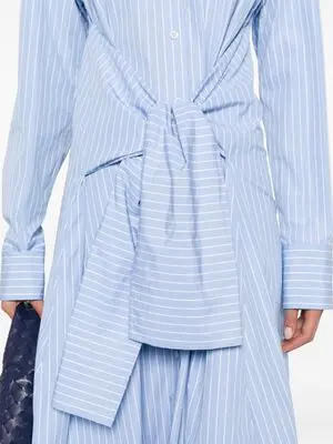 JIL SANDER Striped Cotton Midi Dress