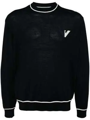 Emporio Armani Logo-jacquard Sweater - Blue