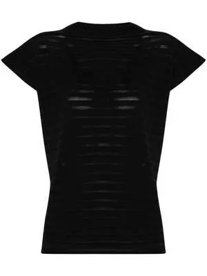 Issey Miyake Mesh Knitted Top - Black