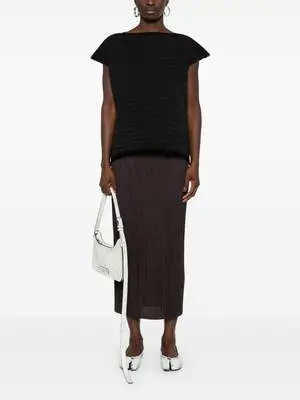 Issey Miyake Mesh Knitted Top - Black