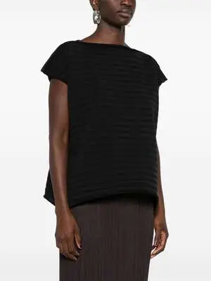 Issey Miyake Mesh Knitted Top - Black