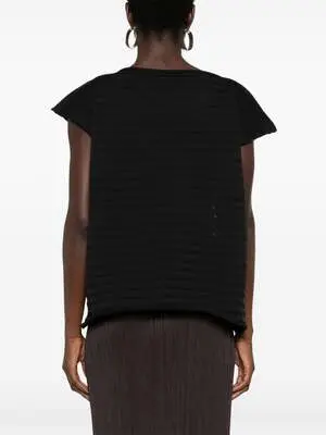 Issey Miyake Mesh Knitted Top - Black