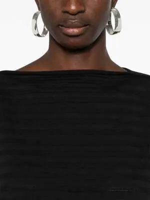 Issey Miyake Mesh Knitted Top - Black