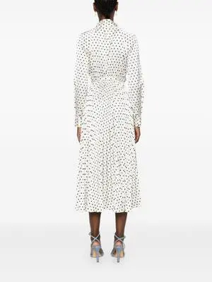 self portrait long sleeve polka dot dress Self-Portrait Black Long Sleeve Polka Dot Dress