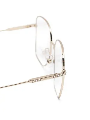 JIMMY CHOO Square-frame Glasses - Gold