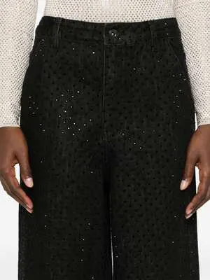 SELF-PORTRAIT Rhinestone-embellished Jeans - Black