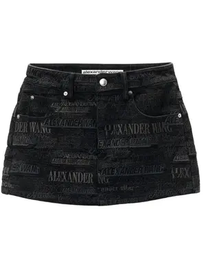 Alexander Wang Logo-embroidered Denim Shorts