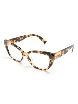 Miu Miu Tortoiseshell-effect Cat-eye Glasses