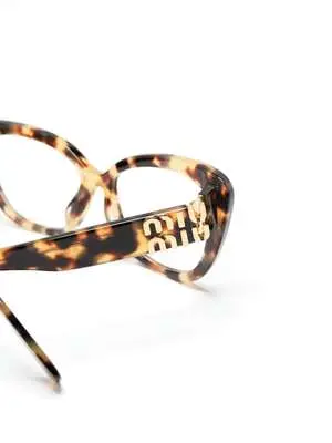 Miu Miu Tortoiseshell-effect Cat-eye Glasses