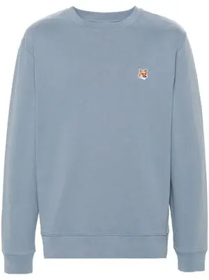 Maison Kitsuné Fox Head-patch Sweatshirt - Blue