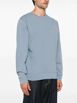 Maison Kitsuné Fox Head-patch Sweatshirt - Blue