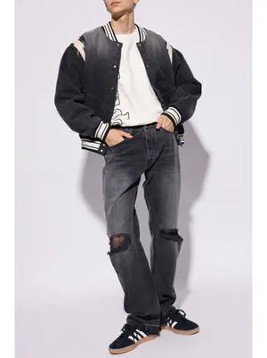 Rhude Logo-embroidered Bomber Jacket - Grey