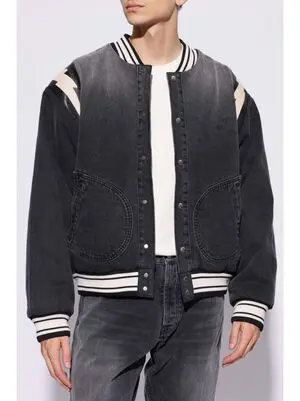 Rhude Logo-embroidered Bomber Jacket - Grey