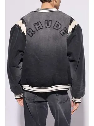 Rhude Logo-embroidered Bomber Jacket - Grey