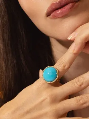 Irene Neuwirth 18kt Yellow Turquoise Cocktail Ring