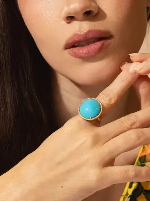 Irene Neuwirth 18kt Yellow Turquoise Cocktail Ring